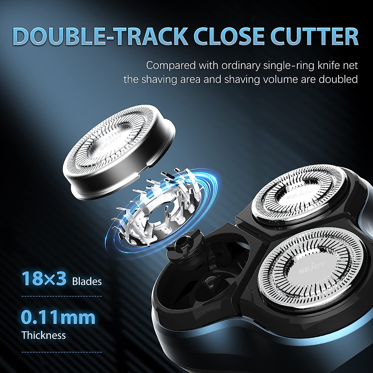 Sejoy Electric Razor for Men, Mens Electric Shavers, Rechargeable Electric Razor Shaving Machines, with Pop-up Trimmer, 1 Hour Fast Charging, 3D Floating Head, LCD Power Indicator
