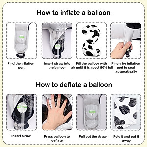 LEBERY Cow Print Balloons 40 Inch Cow Print Number 2 Balloon Big Number 2 Balloon Moo Moo Im Two Birthday Decorations Cowgirl Theme Number Balloon for 2nd Birthday Farm Barn Animal Party Decor