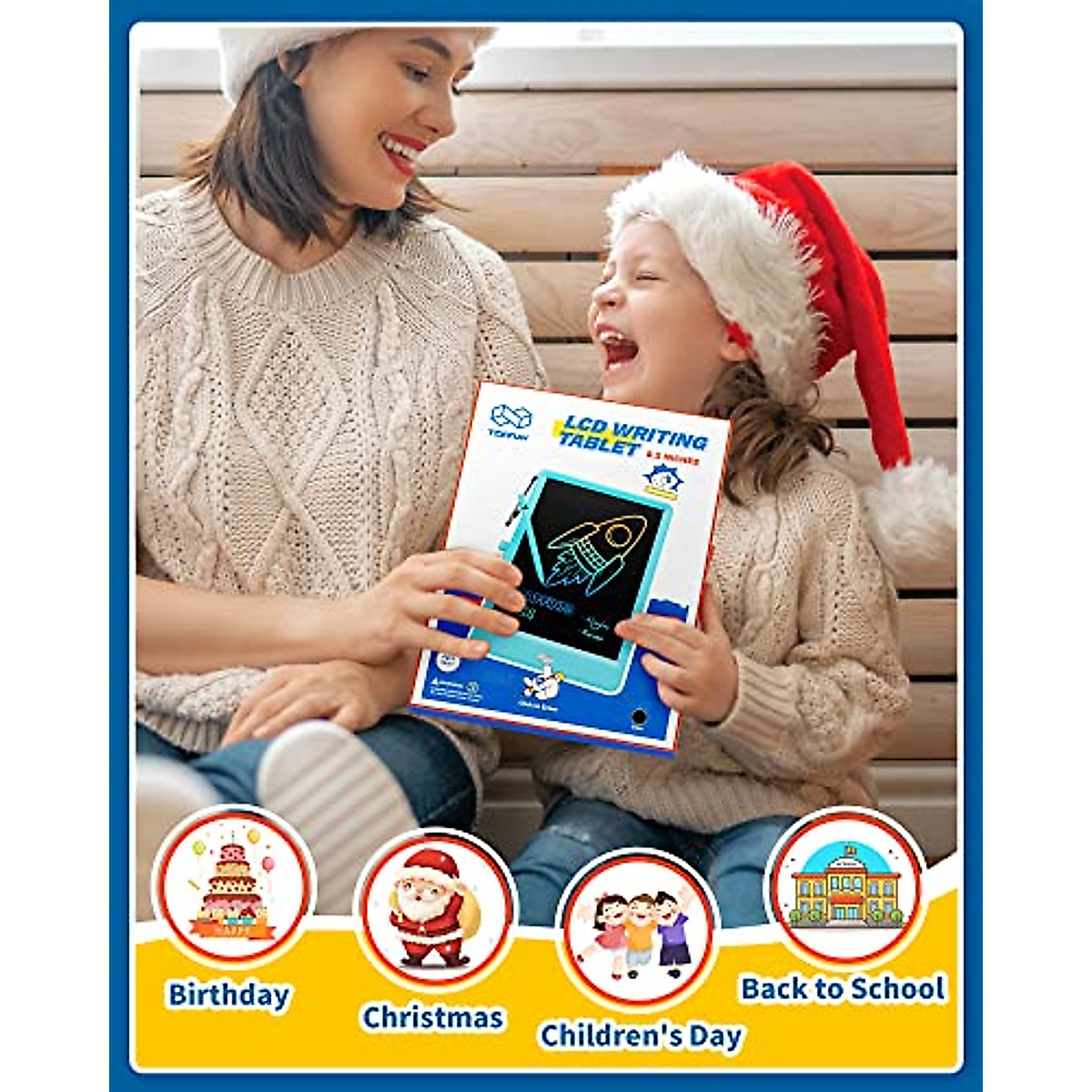 TEKFUN Kids Toys Toddlers Toys for Boys and Girls, 8.5in LCD Writing Tablets Drawing Pad for Kids, Light Doodle Pad Drawing Board for Toddlers, Gifts Toys for 3 4 5 6 7 Year Old Girls Boys(Green)