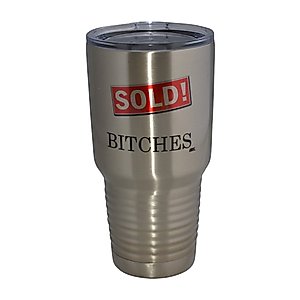 Rogue River Tactical Large Funny Realtor Real Estate Sales 30oz Travel Tumbler Mug Cup w/Lid Vacuum Insulated Sold Gift Salesperson Associate