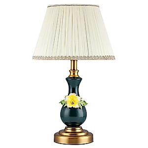 Creative Glazed Ceramic Table Lamp American Pastoral Bedroom Bedside Lamp Large Table Lamps for Living Room Coffee Table Desk Lamp Desk Night Lamp