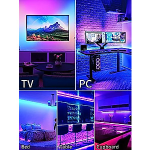 GIPOYENT TV LED Lights, 13.1ft TV LED Lights for 40-65 Inch, LED TV Behind with Bluetooth Function - RGB Color Changing Light Strip for Home Theater