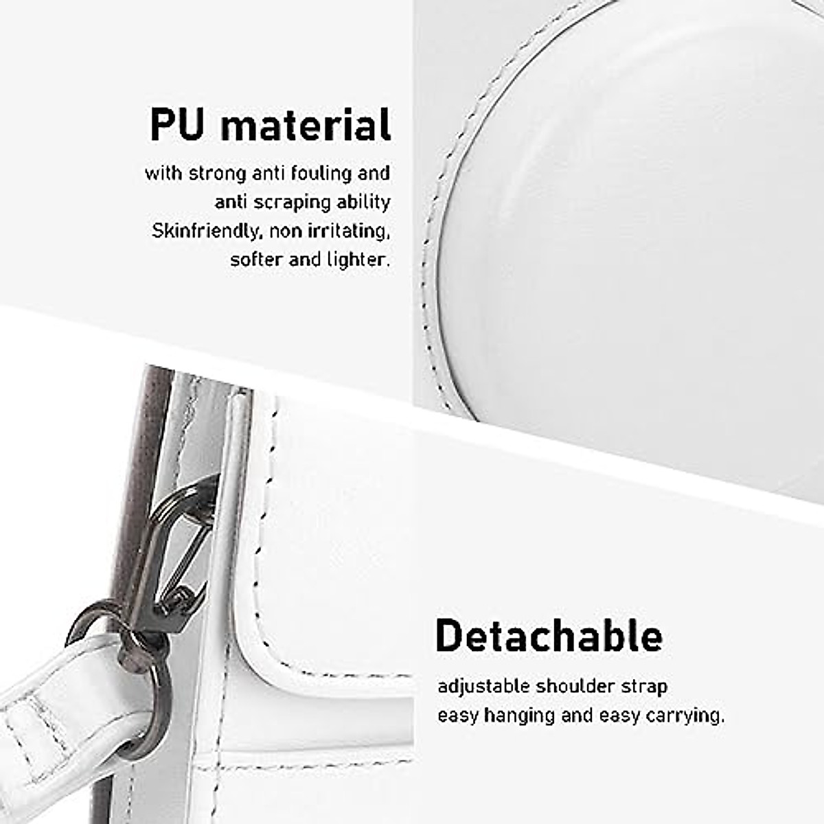DAUZ Camera Case, SkinFriendly AntiScratch Adjustable Camera Bag with Stickers for Mini 12 (White)
