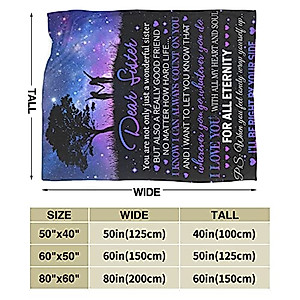 Euyyhai Sisters Gifts from Sister Throw Blanket Birthday Gifts for Sister Cozy Blankets Sister Sister in Law Gifts Ideas Warm Lightweight Blanket for Bedding Sofa