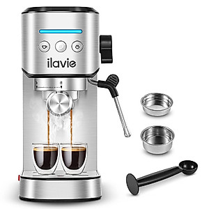 ILAVIE Espresso Machine with 1000ML Removable Water Tank for Cappuccino, Latte