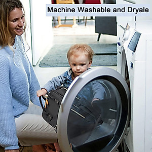 NUNET Diaper Bag Backpack Black W. Portable Changing Pad, Stroller Straps, Large Diaper Bag for 2 Kids (Girls/Boys), Multipurpose Lightweight Travel Back Pack for Moms Dads