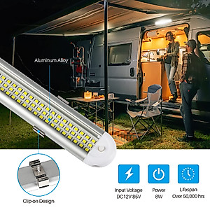 12v LED Interior Light Bar，CT CAPETRONIX 120LEDs 1500LM 8W DC 12 Volt led Strip Lights with ON/Off Switch，for Enclosed Cargo Trailer, Car RV Van Truck Lorry Camper Boat Caravan Motorhome (4Pack)