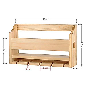 Wall Mount Entryway Mail Envelope Organizer, Letter & Newspaper Storage，Home Decorative Floating Shelf, Wooden