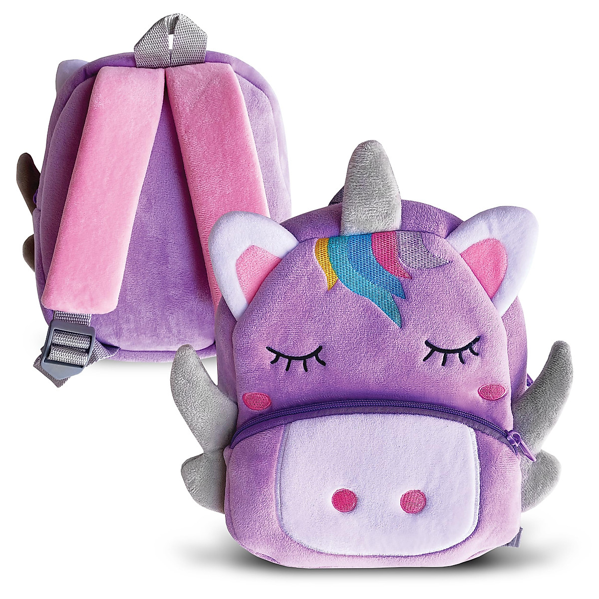 Svitbag Toddler Animal Cartoon Small Mini Backpack with Adjustable Straps for Boys and Girls - Travel Carrier for Toys, Crafts, Essentials - Unique Birthday Gift for 1-5-year-old (Unicorn)