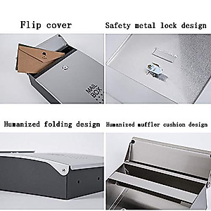 LIRONGXILY Mailboxes Wall-Mount Mailboxes Mailbox Outdoor Wall-Mounted European Villa Outdoor Community Household Mailbox Stainless Steel Mailbox Complaint Suggestion Box (Color : Silver)