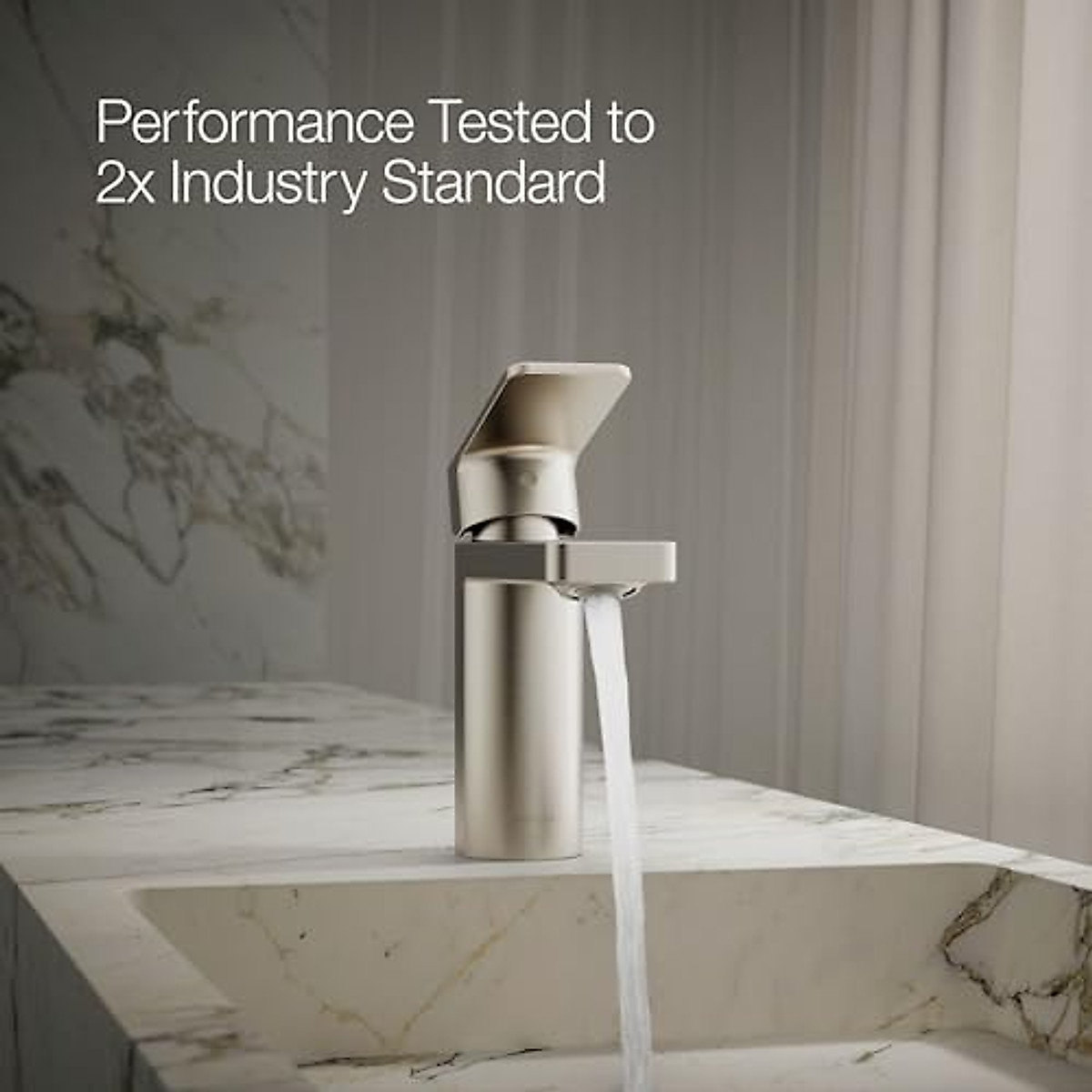 KOHLER 23472-4-Bn Parallel 1.2 Gpm Bathroom Sink Faucet, Single Handle, Brushed Nickel
