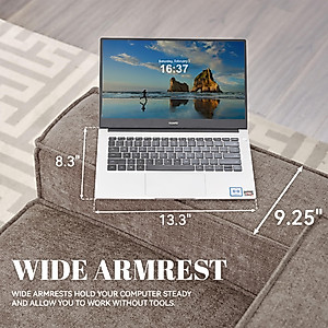 WILLOVE 89.3'' Modern Sofa Couches for Living Room, 3 Seater Cloud Couch with Deep Seat, Comfy Couch with Extra Wide Armrests & 4 Throw Pillows, Chenille Oversized Sofas for Office, Apartment, Brown