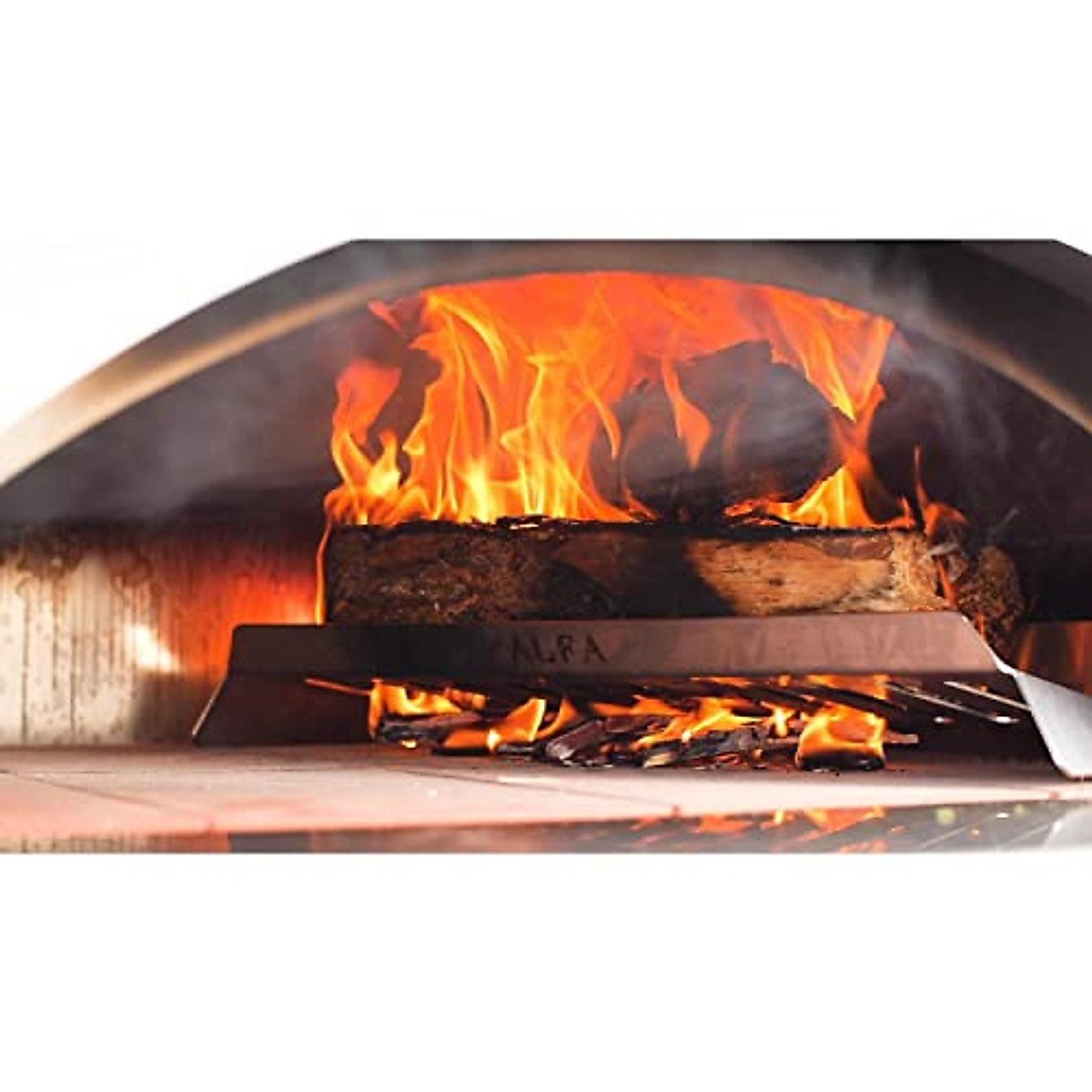 ALFA FX4PIZ-LRAM 4 Pizze Outdoor Stainless Steel Wood Fired Pizza Oven, Red