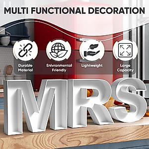 VLN Designs 12-Inch Cardboard MRS Charcuterie Letters with Clear Tongs - Perfect for Bachelorette Party Decorations, Bridal Shower Decorations, Bride-to-Be, Wedding Shower Decorations, & She Said Yes!