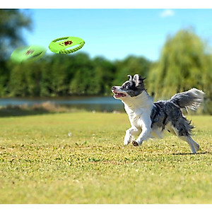 LuckyOpt Dog Rope Toys, 2Pc Flying Disc-Shaped Dog Fetch Toy for Boredom, Cotton Rope Dog Toy for Teething, Training,Throwing and Interacting for Small and Medium Dogs (Green)