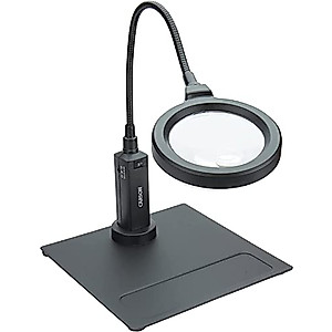 Carson MagniFlex Pro 2x LED Lighted Gooseneck Flexible Magnifier with 4x Spots Lens and Magnetic Base (CP-90) Black