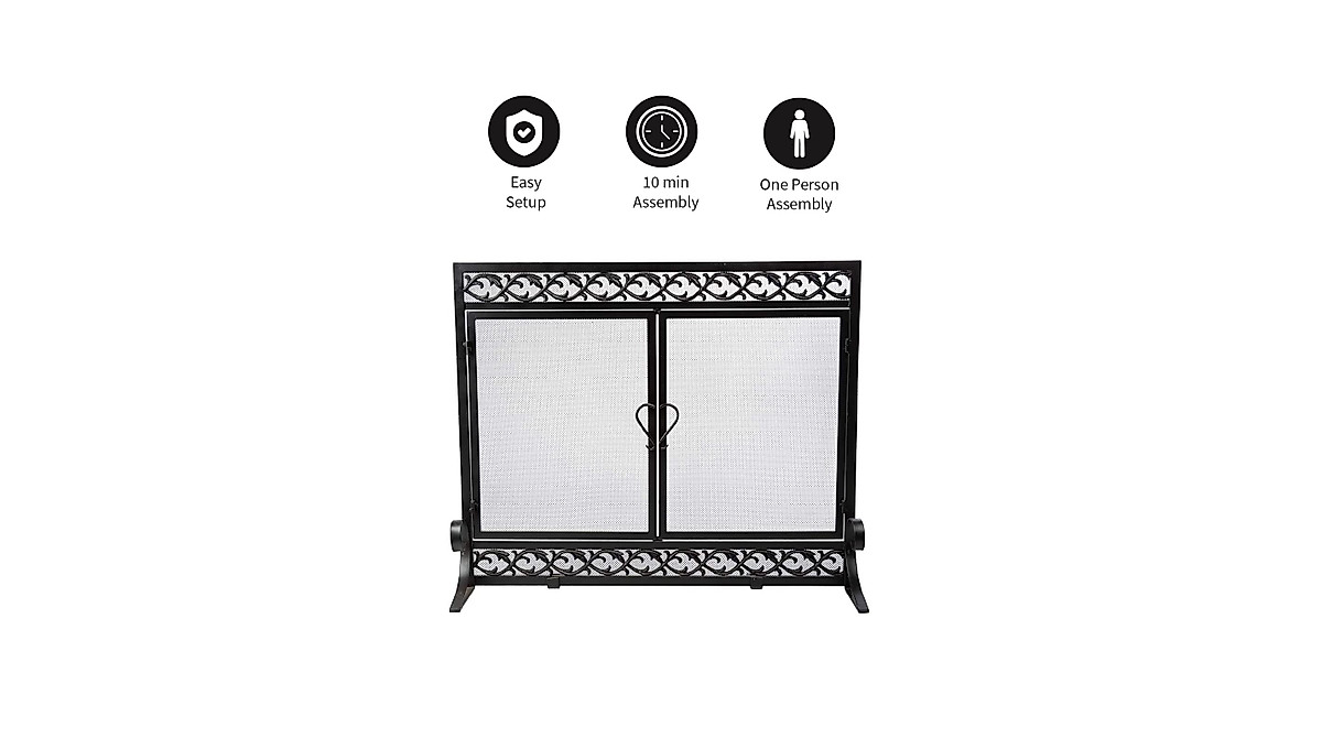 Elegant Plow & Hearth Fireplace Screen | 38" W x 31½"H