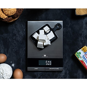 Monarchef Digital Food Scale for Kitchen, Baking, Cooking, and Meal Prep, 10 Unit Measurements, 22 lb Weight Capacity, Stainless Steel Top, Dual Power Option, 15 Features