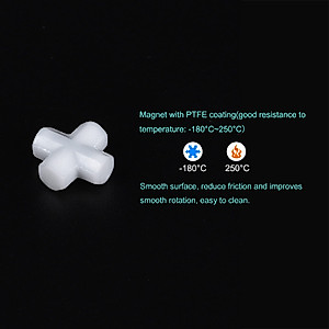 MECCANIXITY Magnetic Stirrer Mixer Stir Bar Rod 10mm(0.39") Cross Shape Coating Magnet White for Laboratory 2Pcs