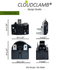 CLOUDCLAMB - Refrigerator Compressor Relay and Overload 2 Kits, 3Pins, Compatible with Mini Fridges and Coolers and Wine Cabinet (12R + 1/3HP)