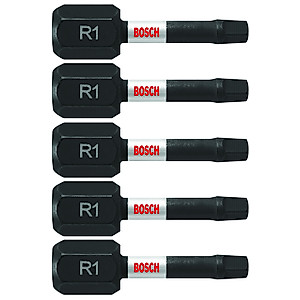 BOSCH ITSQ1105 5-Pack 1 In. Square #1 Impact Tough Screwdriving Insert Bits