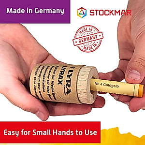 Lyra Stockmar Stick Crayon Sharpener-Twist Off Wood Top w/Cardboard Barrel- Jumbo Crayon Sharpener for Large Beeswax Crayons -Waldorf Art Supplies, Made in Germany