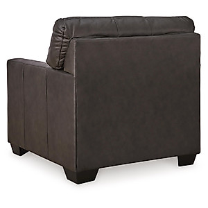 Signature Design by Ashley Belziani Modern Tufted Leather Match Upholstered Oversized Chair, Black