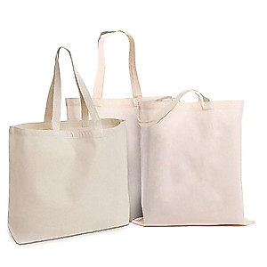 BANNER BUZZ MAKE IT VISIBLE BannerBuzz Canvas Tote Bag Made of 100% Biodegradable Canvas Material (15.5" X 18.5", Off White)
