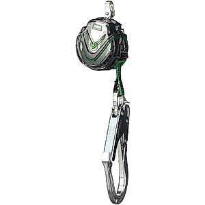 MSA 63013-00A V-TEC Personal Fall Limiter - 10' (3m), Single-Leg, AL36CL Snaphook Anchorage Connection, Steel Carabiner Harness Connection, Retractable Web Lanyard Clear