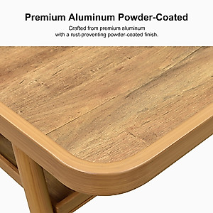 PURPLE LEAF Outdoor Bar Height Table and Chairs Set 3 Piece Patio Pub Bar Set with HPL High Top Table Bar Stools for Balcony Poolside Brown