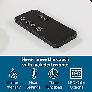 Bridgevine Home Driftwood Fireplace TV Console, 84 inches, Accommodates TVs up to 95 inches, Fully Assembled, Wire Brushed Oak Solid Wood, Driftwood Finish