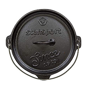 Stansport 16023 Pre-Seasoned Cast Iron Dutch Oven - 4 Qt - Without Legs