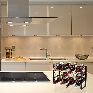 WiCCI 3 Tier Stackable Wine Rack 12 Bottles Metal Wine Rack，Perfect Wine Gifts and Accessories for Wine Lovers