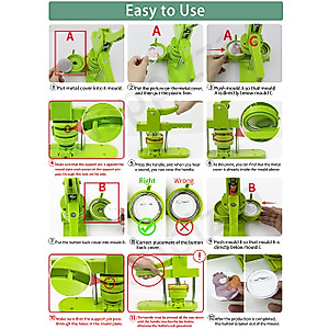 Happizza Button Maker Machine Multiple-Sizes - Pin Maker Machine 1.25 inch+2.25 inch, Interchangeable Button-models Badge Button Press Machine with 200 Sets 32+58mm Button Maker Supplies&Circle Cutter