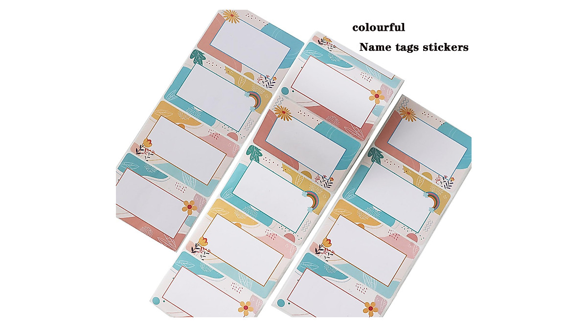300 Colorful Name Tag Stickers for Kids and Office Use