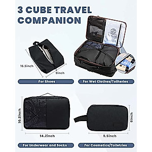 LOVEVOOK Carry on Backpack, Extra Large 35-50L Expandable Travel Backpack Airline Approved, Anti-Theft Waterproof Backpack for Travel, 18 Inch Laptop Backpack with USB Port for Men & Women