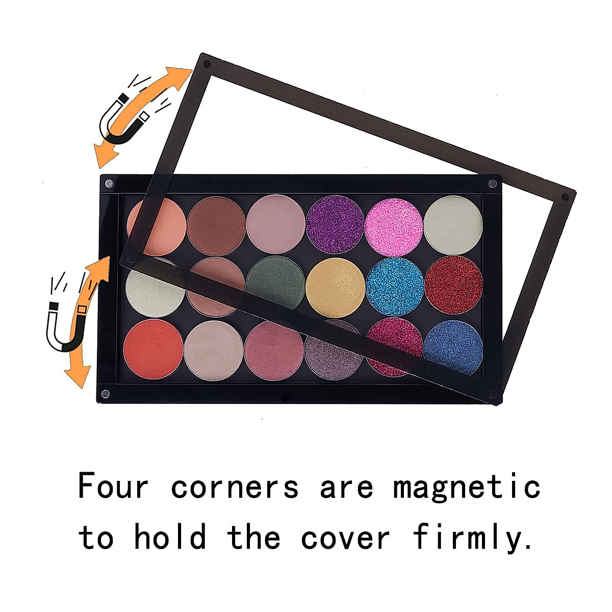 Coosei Acrylic magnetic Makeup Palette Empty magnetic Eyeshadow Palette with clear removable lid