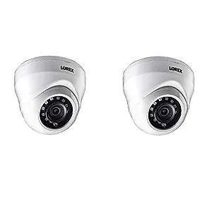 Lorex LAE221 Indoor/Outdoor 1080p HD Analog MPX Security Dome Camera, 3.6mm, 130ft IR Night Vision, Works with Lorex MPX DVR, Camera Only, White,2PK (M.) (Renewed)