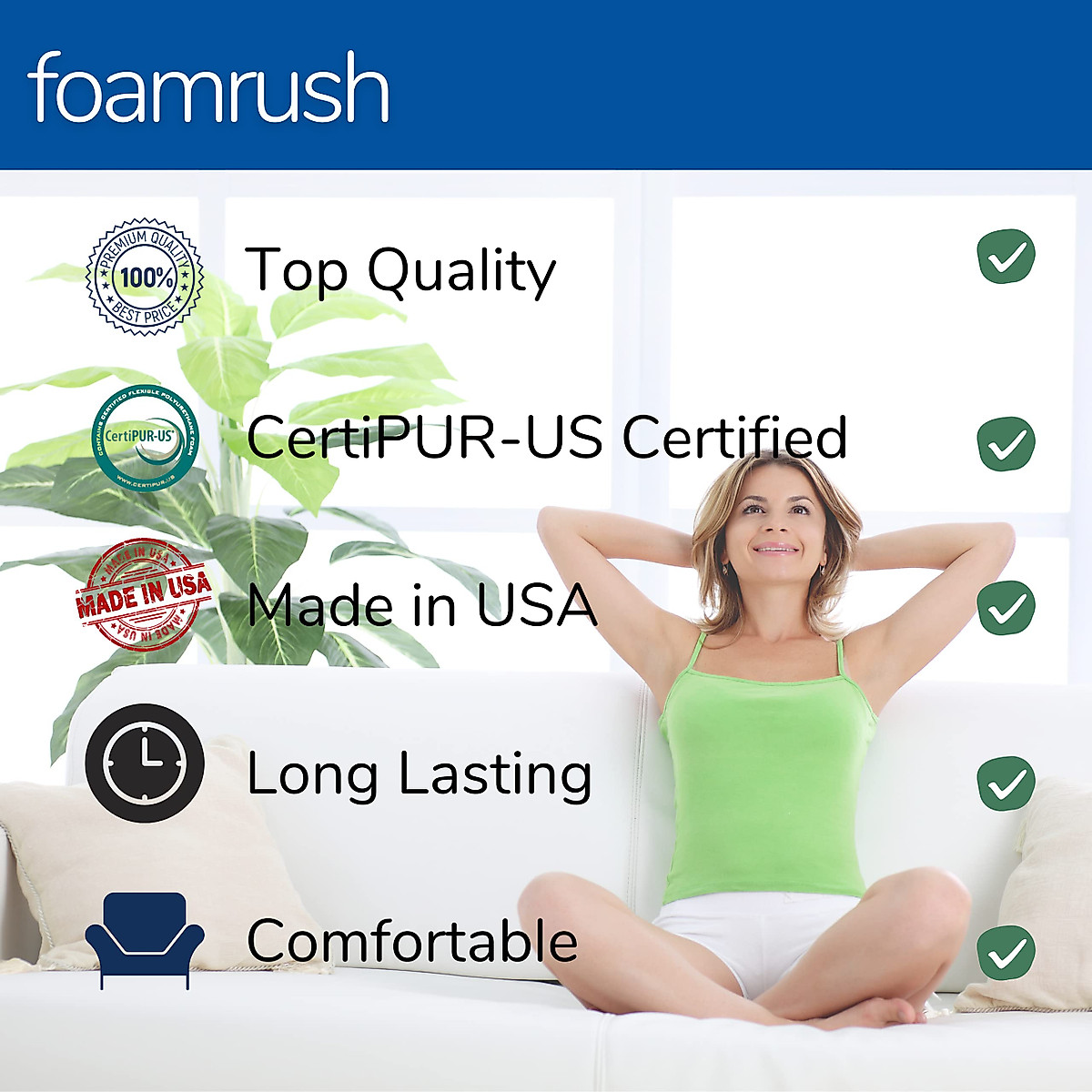 FoamRush 8-Inch Bunk (42" x 80") Gel Memory Foam RV Mattress Replacement, Medium Firm, Comfort, Pressure Relief Support, Made in USA, Travel Camper Trailer Truck, Cover Not Included