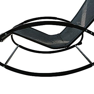 Outsunny Patio Rocking Lounge Chair Orbital Zero Gravity Seat Pool Chaise w/Pillow Black