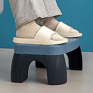 Housoutil Potty Toilet Stool Squatting Poop Stool Baby Step Stool for Bathroom Non-Slip Potty Stool for and Adults in Bathroom Toilet Blue