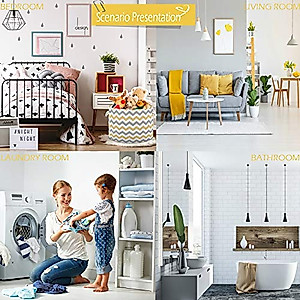 visesunny Grey and Yellow Plaid Chevron Collapsible Large Capacity Basket Storage Bin with Durable Cotton Handles, Home Organizer Solution for Office, Bedroom, Closet, Toys, Laundry