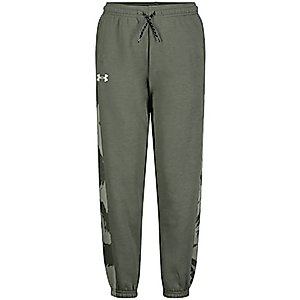 Under Armour Boys Joggers, Sweatpants with Camo Stripe & Drawstring Closure, Colorado Sage Plume Wave