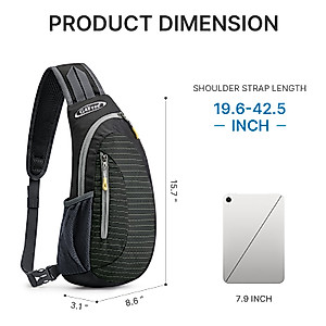 G4Free Sling Bags Men Shoulder Backpack Small Cross Body Chest Sling Backpack (Black)
