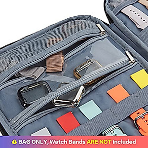 BGTREND Watch Bands Carrying Case for 35 Watch Bands, Watch Band Holder and Organizer Compatible with Apple Watch Bands and Other Accessories, Gray