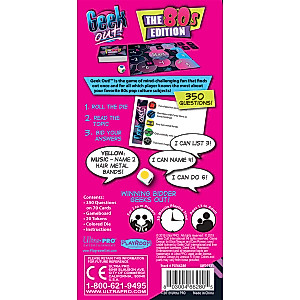 Geek Out! - 80's Edition, Pop Culture Party Game, Fun Bluffing Game for Adults, Family Friendly, Classic 80's Nostalgia, Social Game for 2+ Players