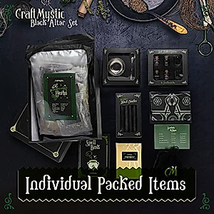 Witchcraft Supplies Wiccan Tools for Beginners - 50 Set Witchy Gifts Starter Kit Box - Crystals for Witchcraft Dried Herbs Spell Jars Candles - Spiritual Altar Witch Stuff for Pagan Gothic Room Decor