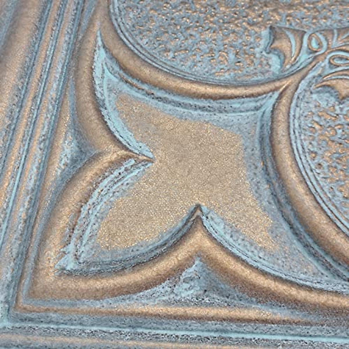 TD35 Weathered Copper PVC Ceiling tile, Box of 10 2'X2' Glue up/Drop in Tiles, covers 40 sq.ft. Easy to install, great for DIY project. Gorgeous antique look ceiling, ideal for pubs, restaurants etc.