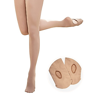 Stelle Girls Women Ballet Dance Convertible Tights Ultra Soft Pro Transition Tights (Tan, 6-8years)