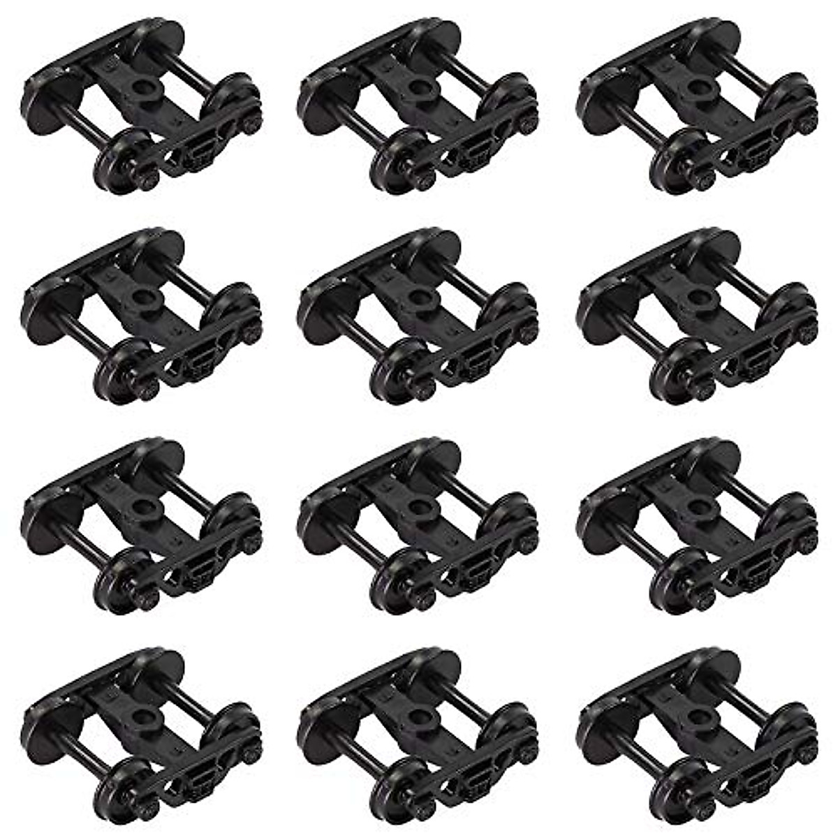 12pcs Model Train Bogie with Plastic Wheels 1:87 HO Scale 33" Model Railway Accessories (Style A)